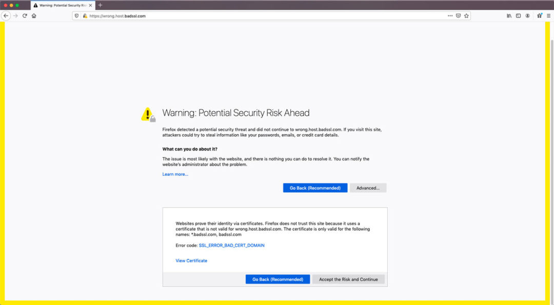 Insecure connection: the 5 digital certificate warning messages